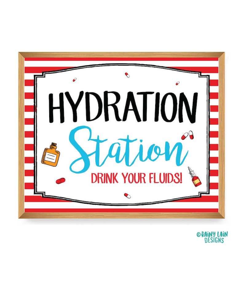 Hydration Station Sign Beverages Sign Drinks Sign Nurse - Etsy