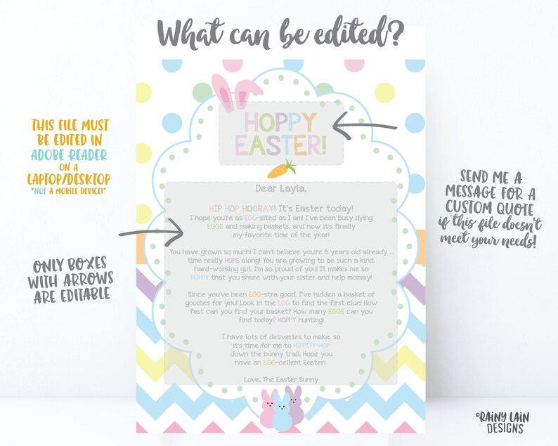 Editable Letter From the Easter Bunny, Easter Bunny Letter, Easter ...