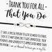 Friendship Bracelet With Thank You Card, Thank You Gift, Best Friend ...
