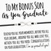 Gift Bracelet With Bonus Son Graduation Card | Bonus Son Graduation ...