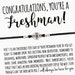 Freshman Year Gift, Freshman Gift Bracelet, Freshman Year Card, Back to ...