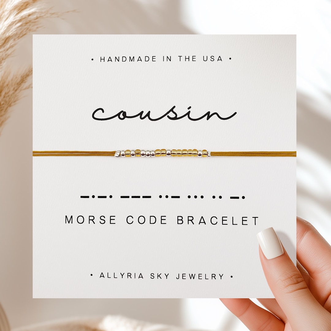Cousin Morse Code Bracelet and Card, Cousin Gift, Cousin Bracelet ...