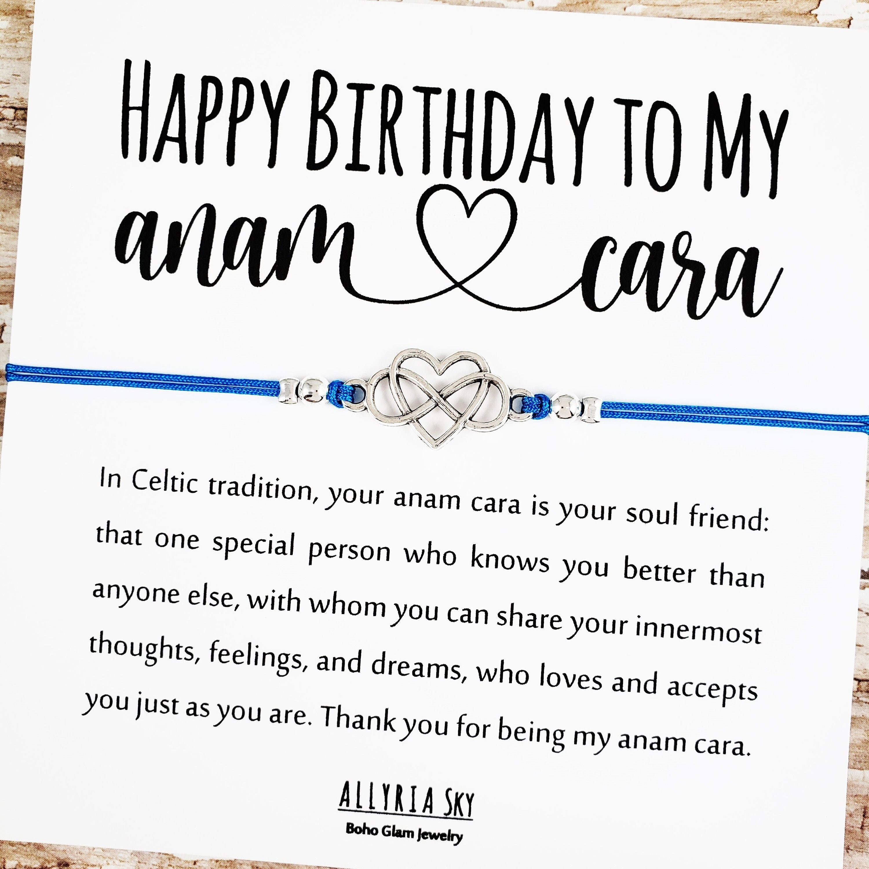 Friendship Bracelet With happy Birthday Anam Cara | Etsy