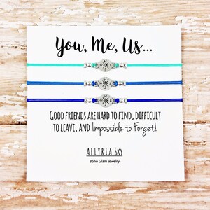 Set of Three Charm Friendship Bracelets With "you, Me, Us" Card | Best ...