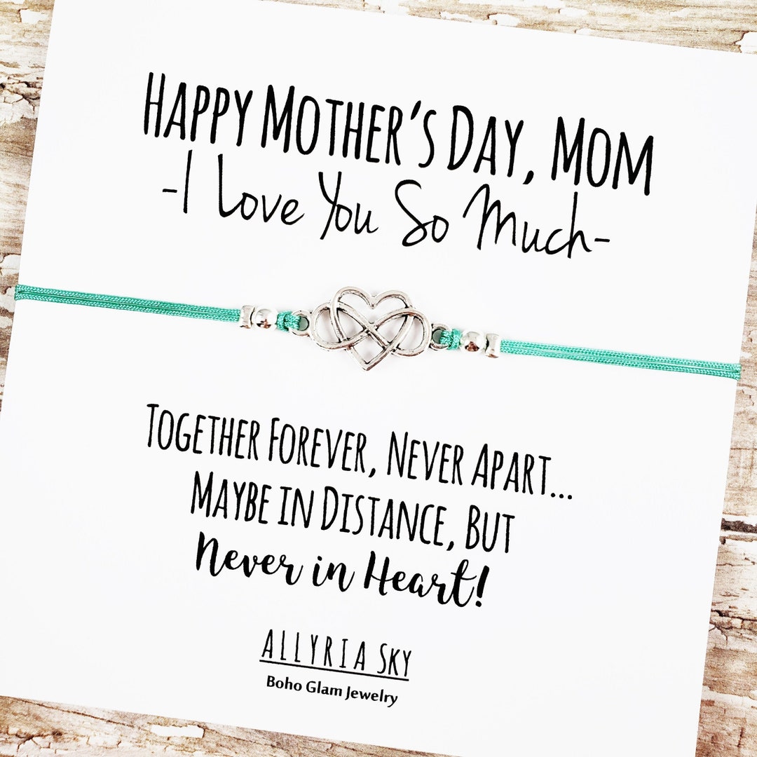 Charm Friendship Bracelet With "happy Mother's Day, Mom" Card | Mother ...