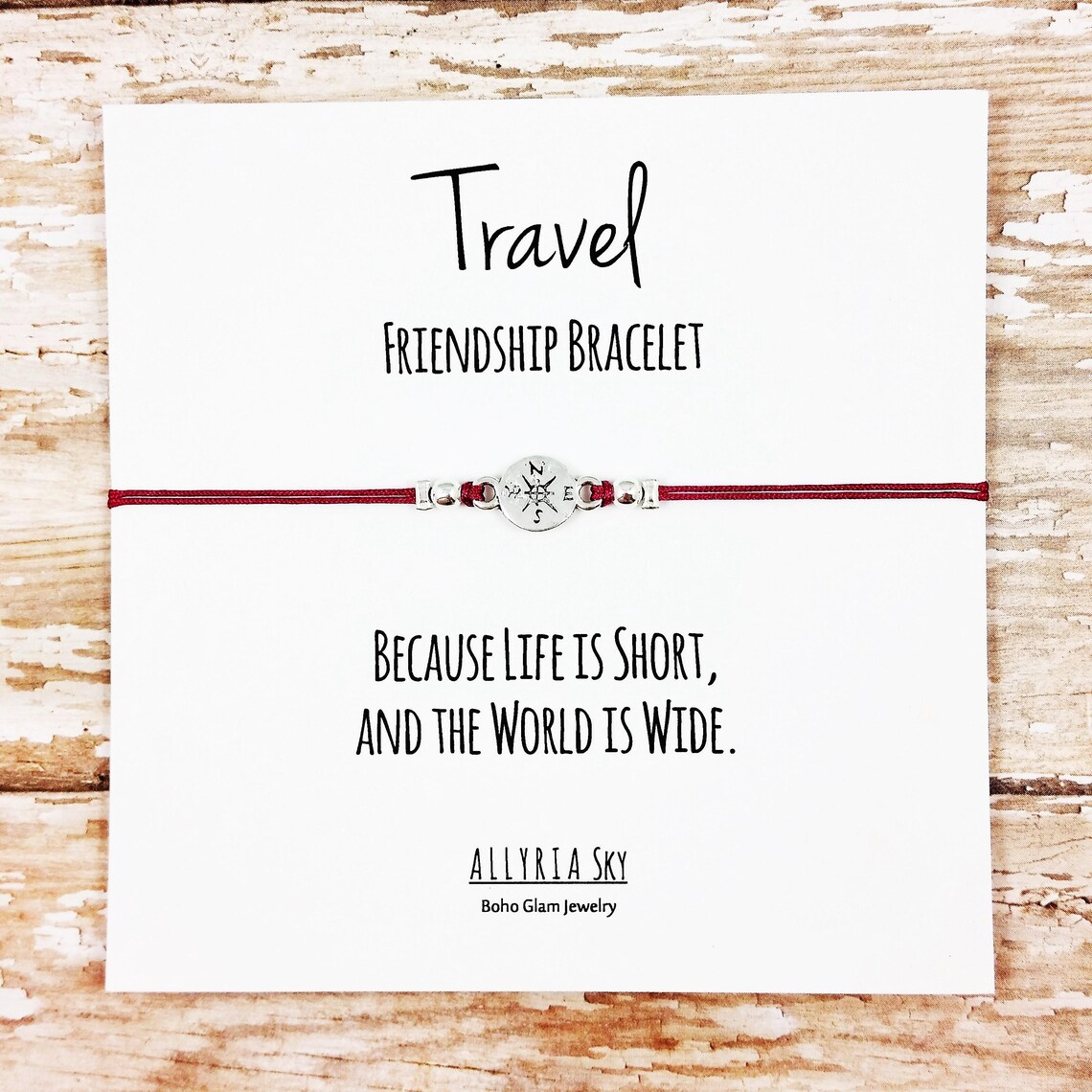 Friendship Bracelet With travel Card Best Friend | Etsy