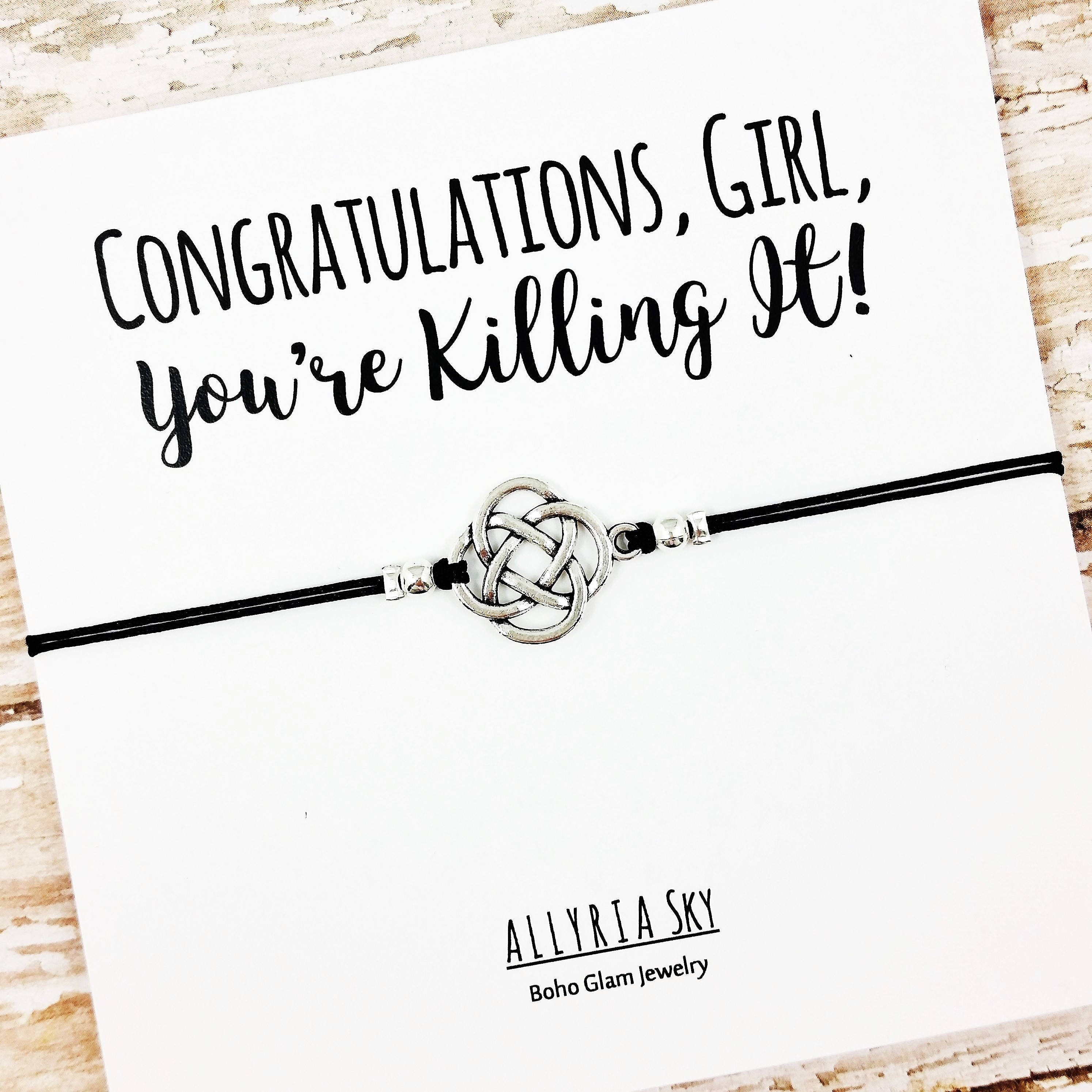 Friendship Bracelet With Congratulations Card | Best Friend Bracelet ...