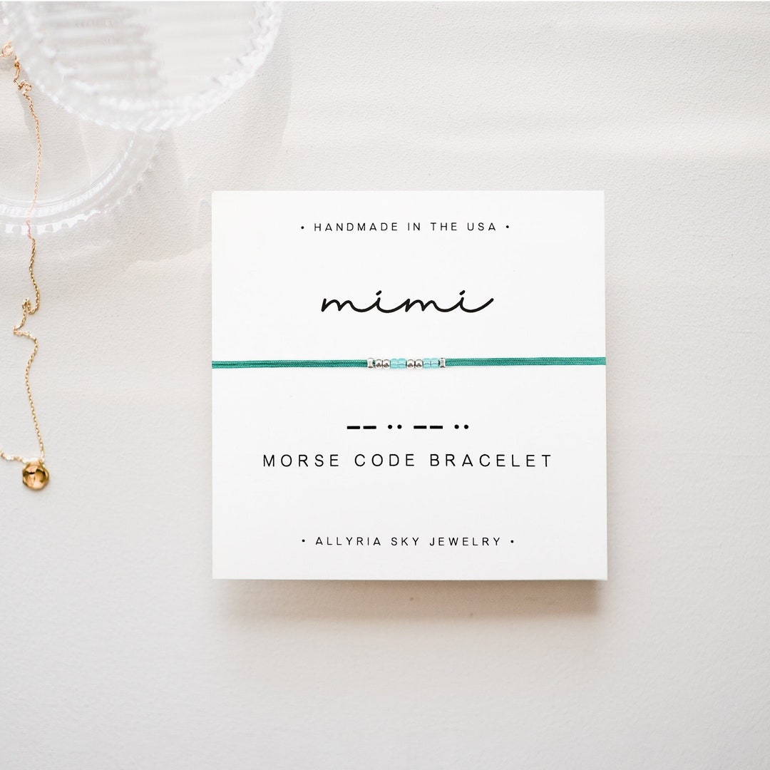 Morse Code "mimi" Bracelet and Card, Mimi Gift Bracelet, Grandma ...
