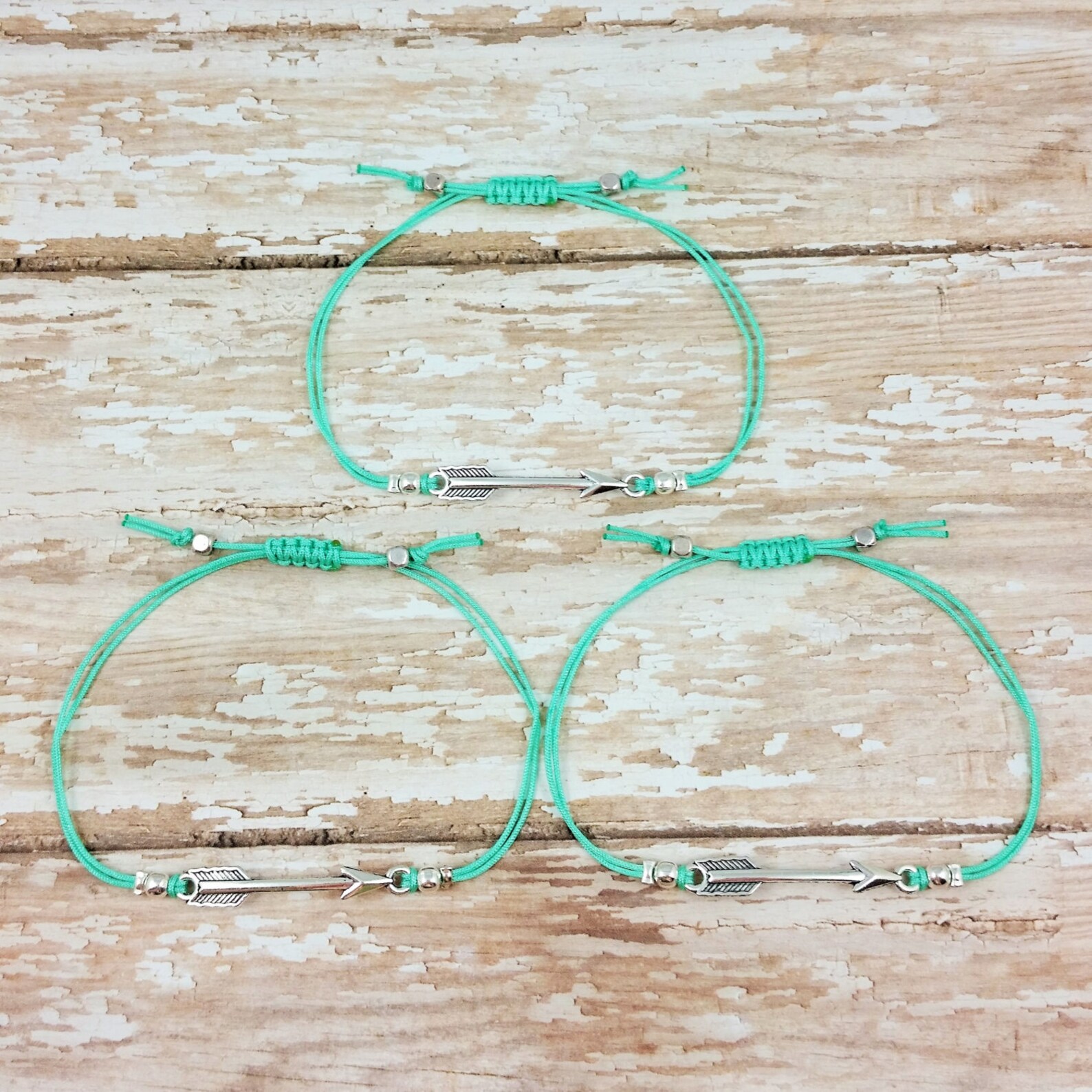 Set of Three Charm Friendship Bracelets With "no Matter Where No Matter ...