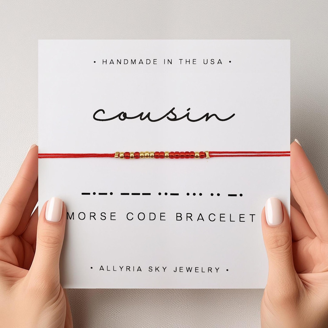 Cousin Morse Code Bracelet and Card, Cousin Gift, Cousin Bracelet ...