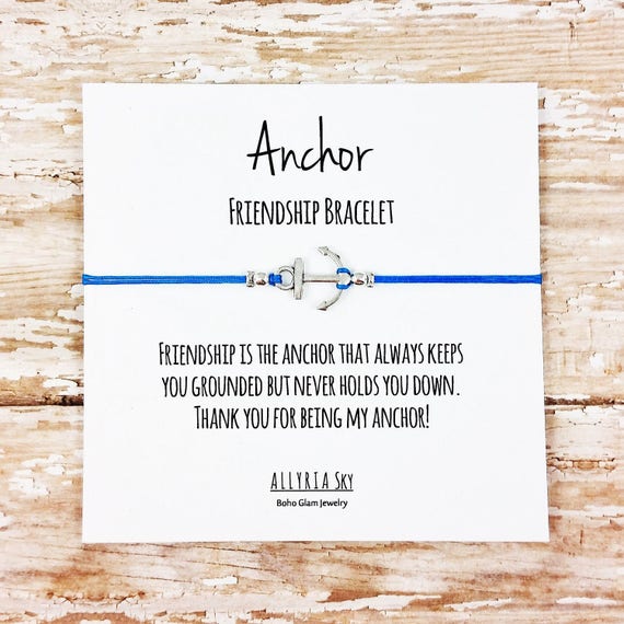 Buy Silver Anchor Friendship Bracelet With thank You for Being My Anchor Card BFF Best Friend Gift Jewelry for Him Her Friend Online in India Etsy