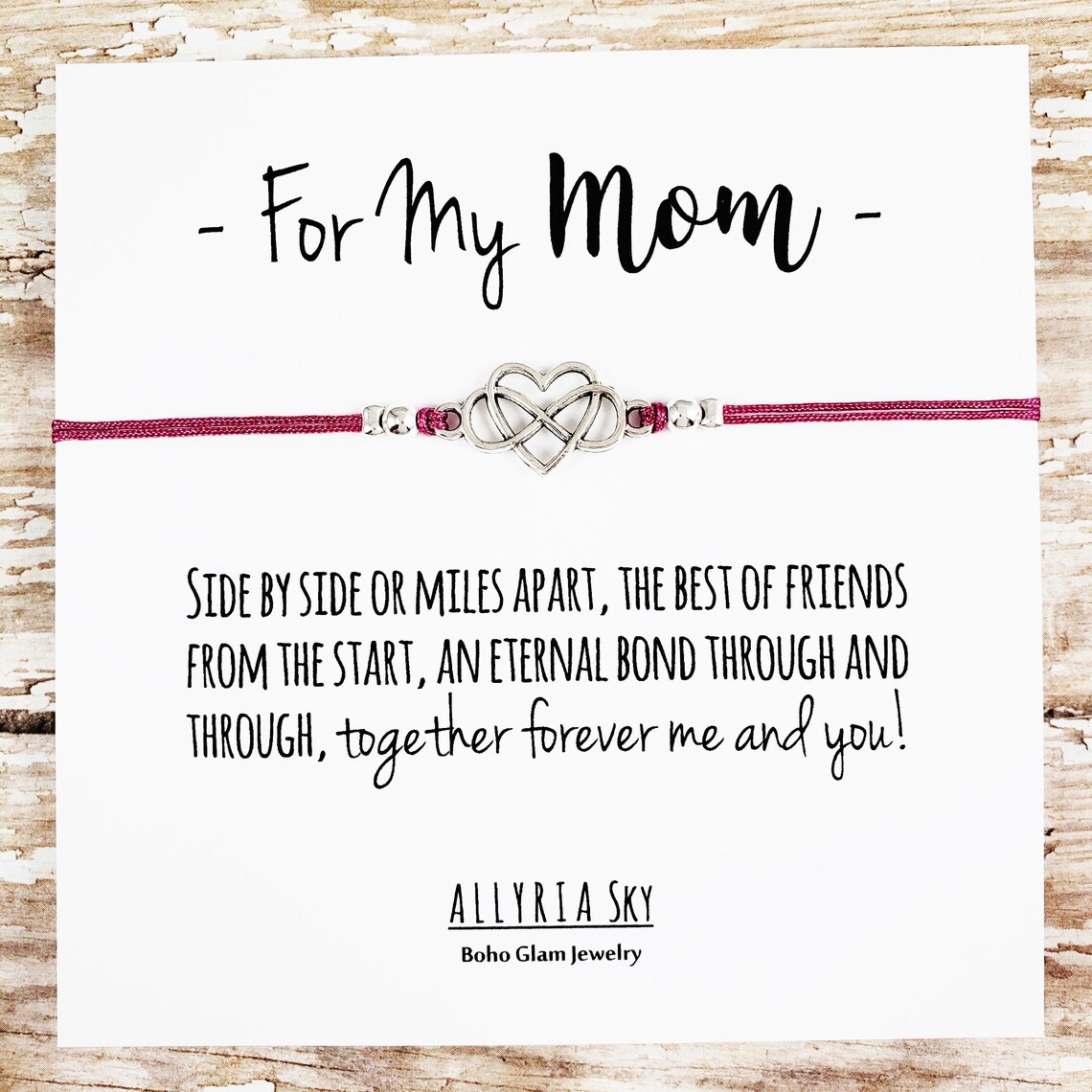 Friendship Bracelet with Mom Together Forever Card Mom Gift | Etsy