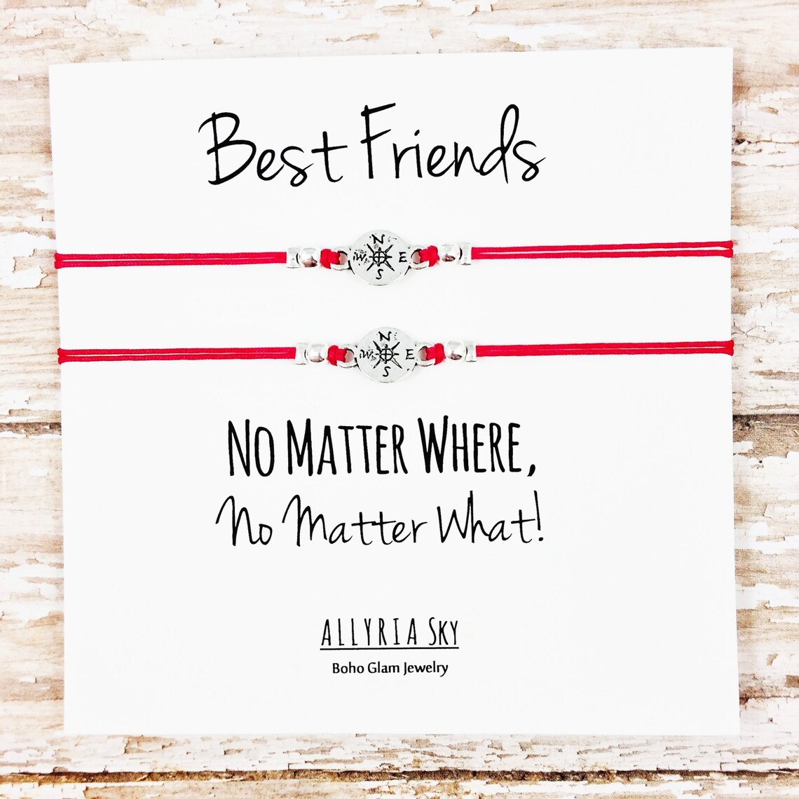 Set of Two Charm Friendship Bracelets With best Friends - Etsy