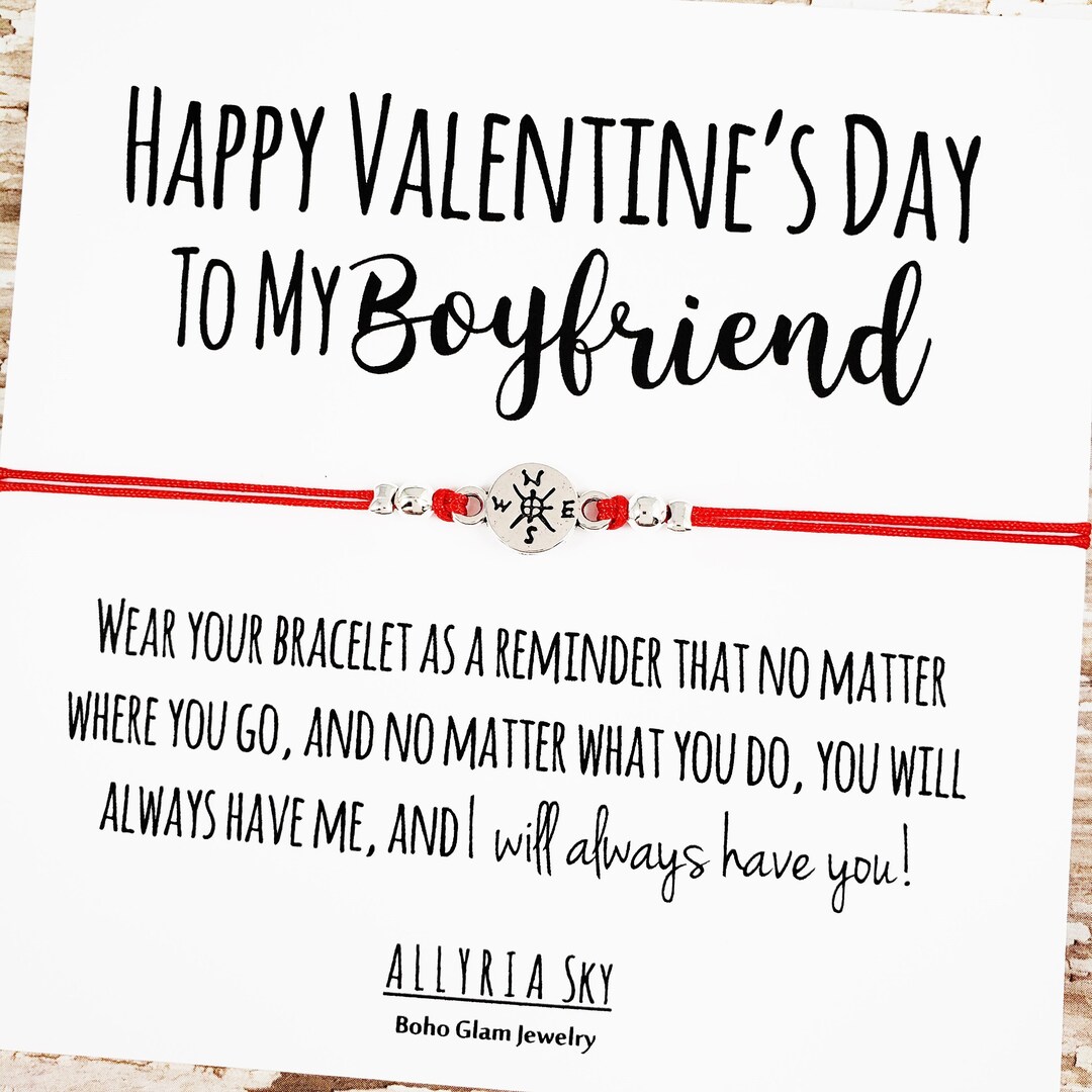 Friendship Bracelet With "happy Valentine's Day to My Boyfriend" Card ...