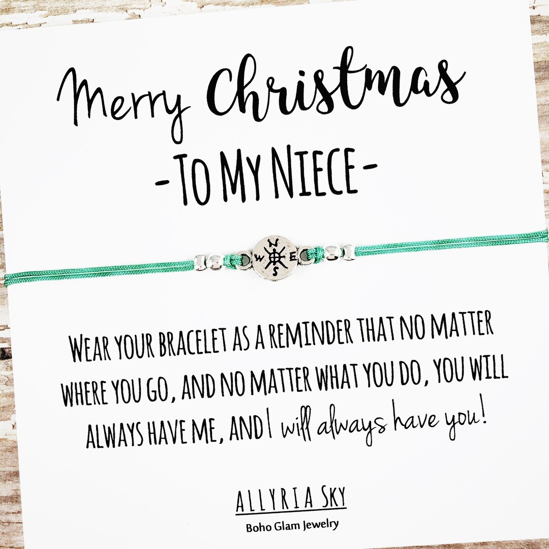 Friendship Bracelet With "merry Christmas to My Niece" Card | Niece ...