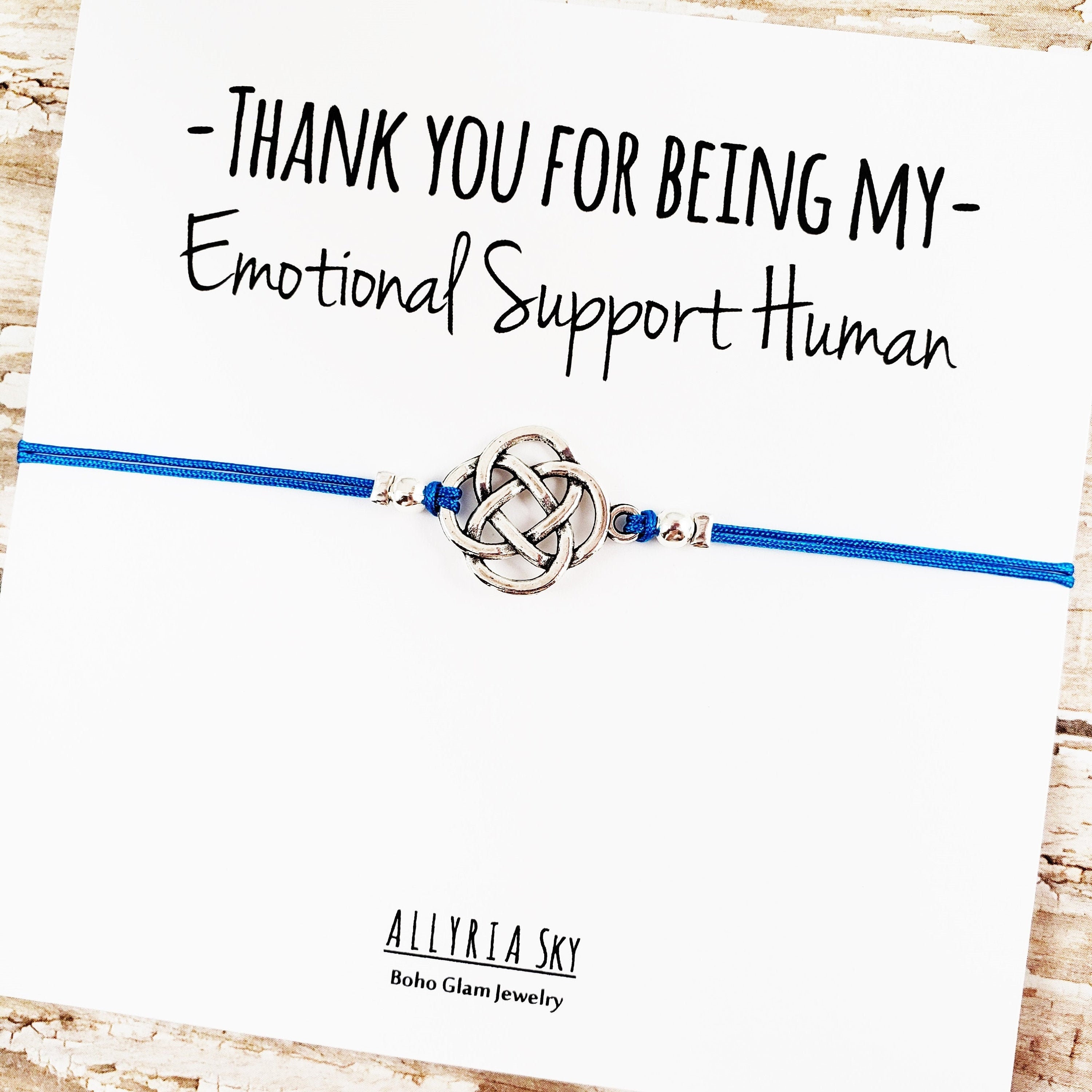 Friendship Bracelet With "emotional Support Human" Card | Best Friend ...