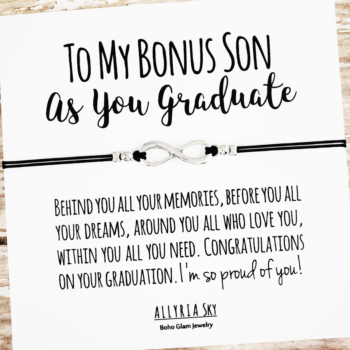 Gift Bracelet With Bonus Son Graduation Card Bonus Son | Etsy
