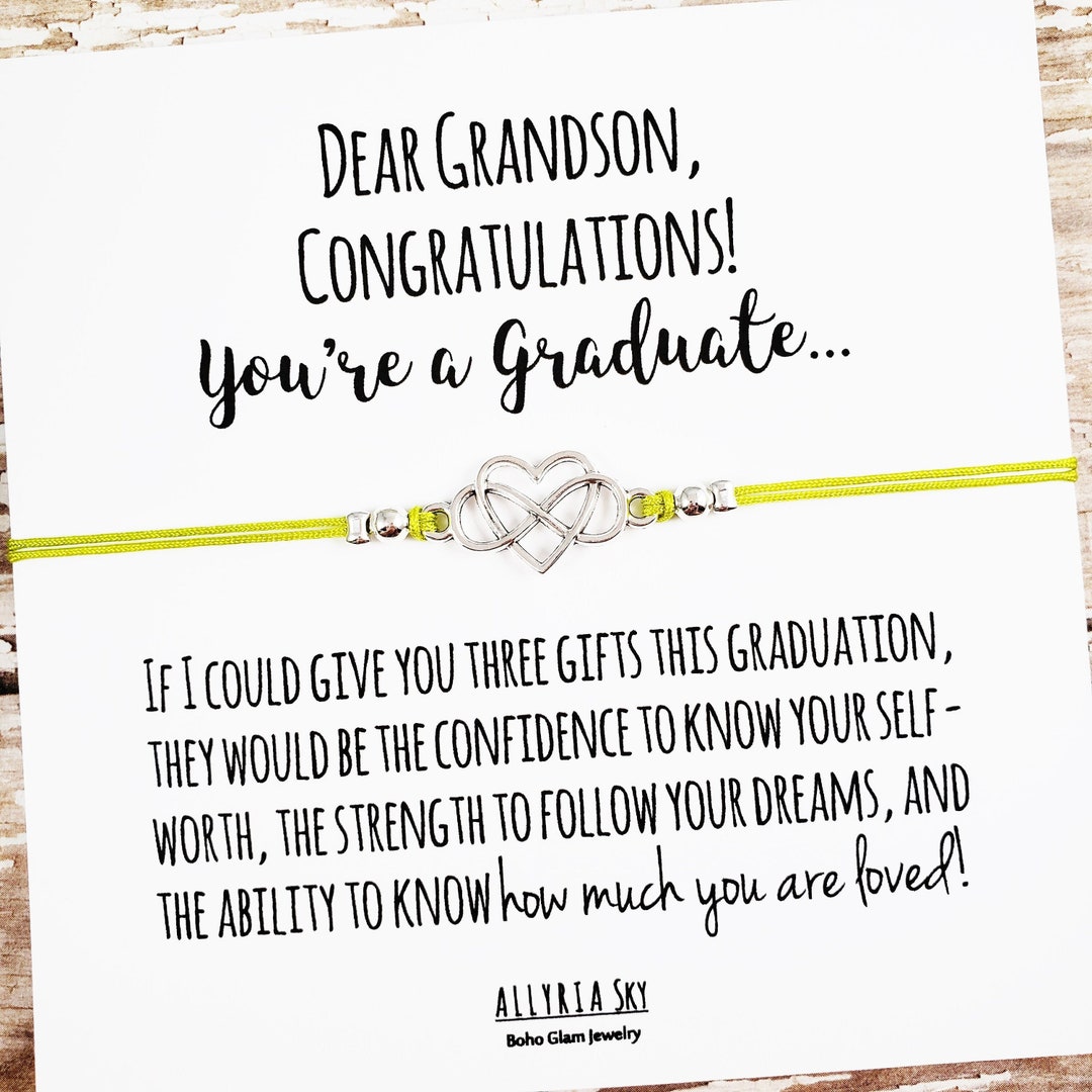 Gift Bracelet With "dear Grandson" Graduation Card | Grandson ...