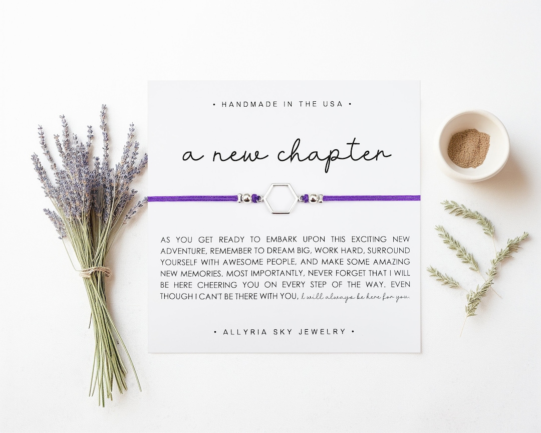 Gift Bracelet With "a New Chapter" Card, Congratulations, Starting Over ...