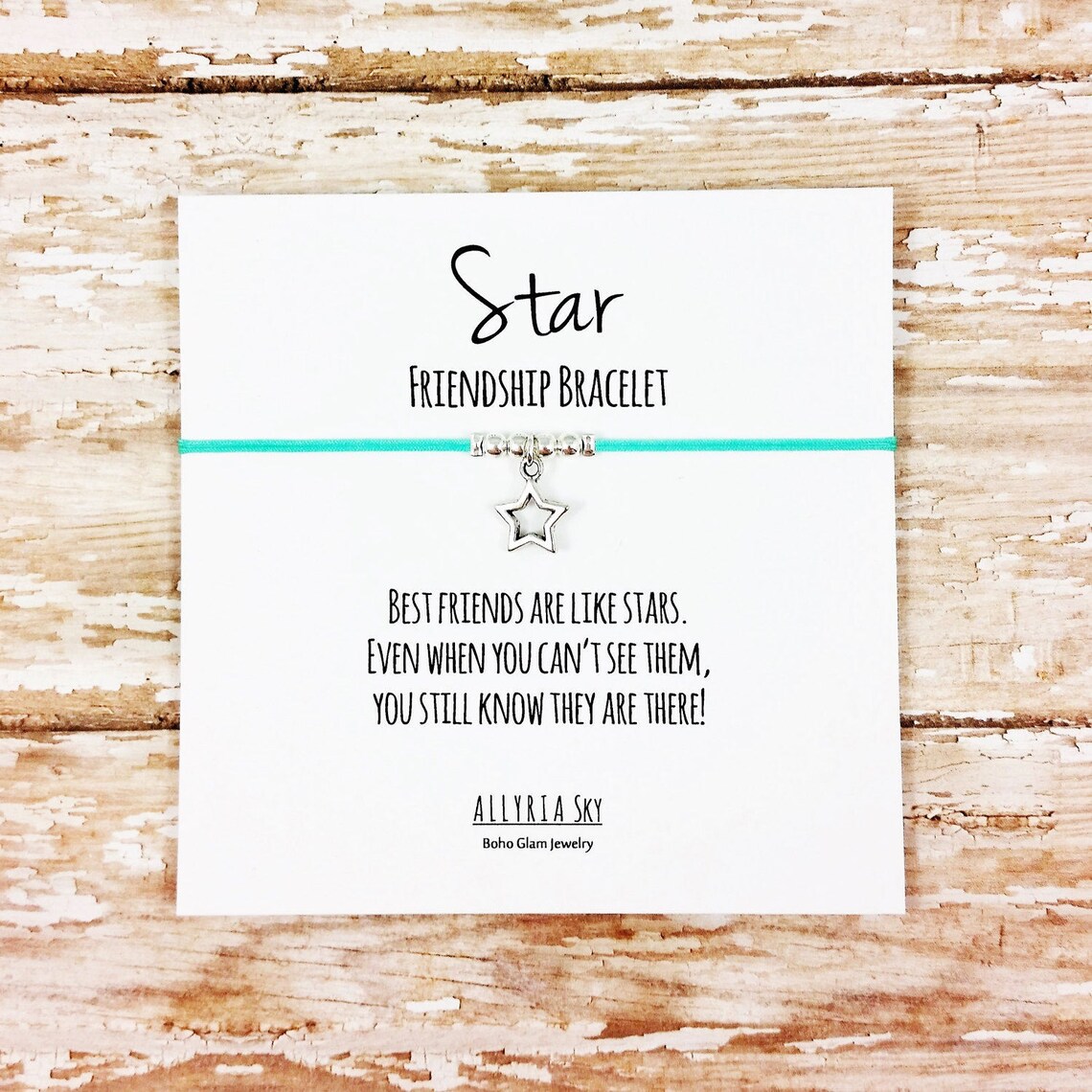 Silver Star Friendship Bracelet With best Friends Are - Etsy