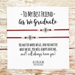 Set of Two Best Friend Bracelets With Graduation Card | BFF, Best ...