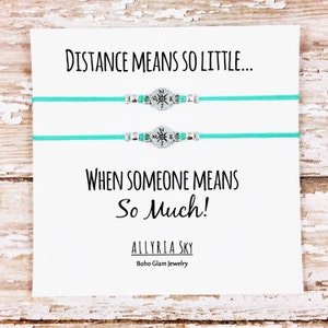 Set of Two Charm Friendship Bracelets With "distance Means so Little ...