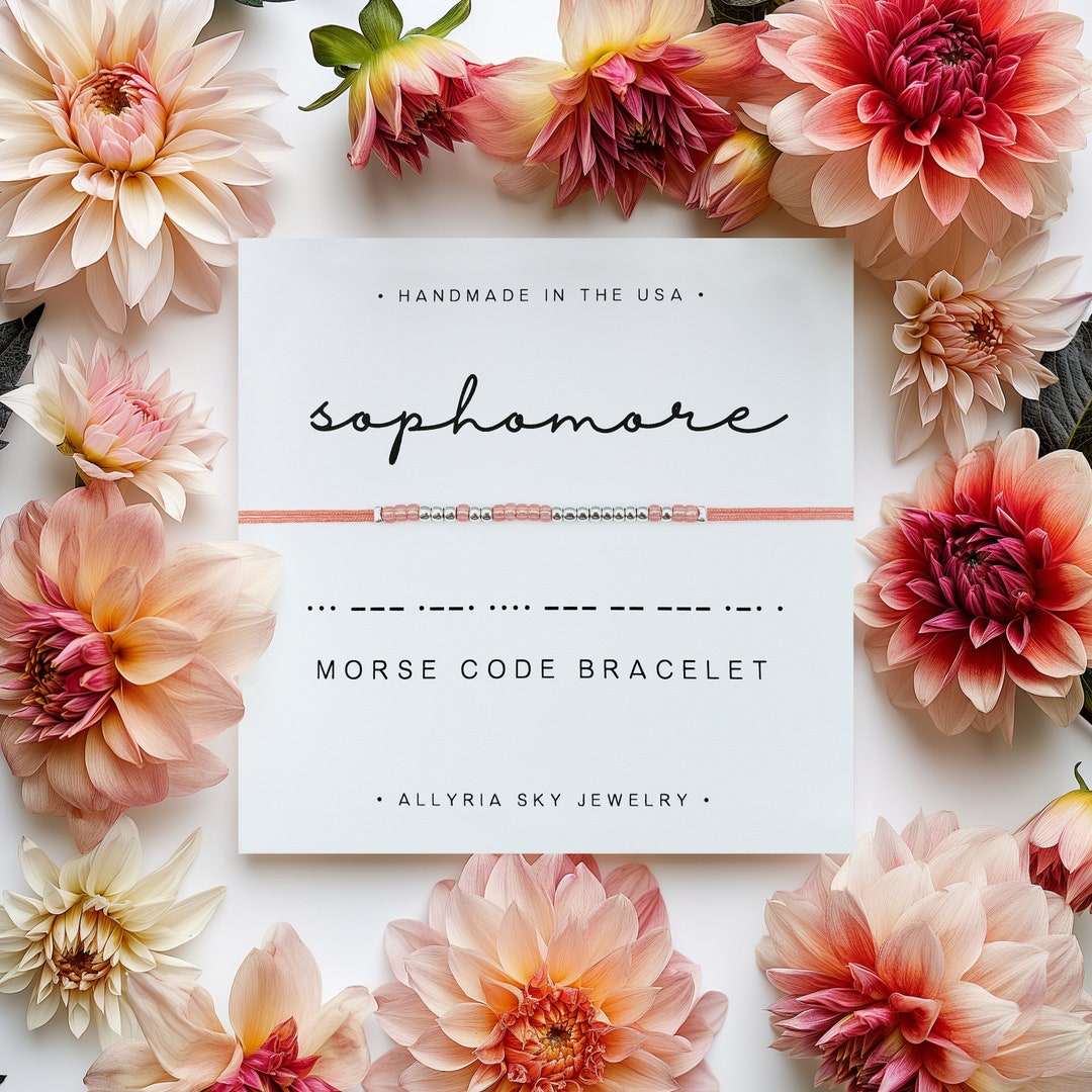 Morse Code "sophomore" Gift Bracelet and Card, Back to School, off to ...