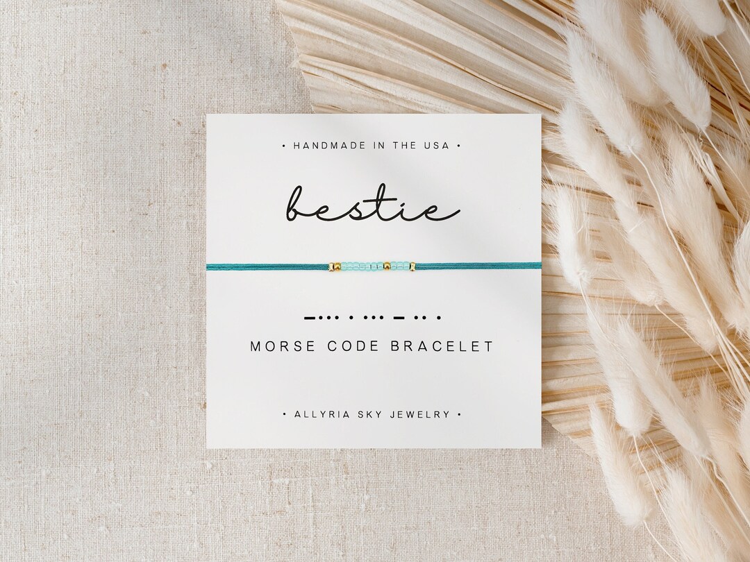 Morse Code "bestie" Bracelet and Card, Bestie Gift Bracelet, Best ...