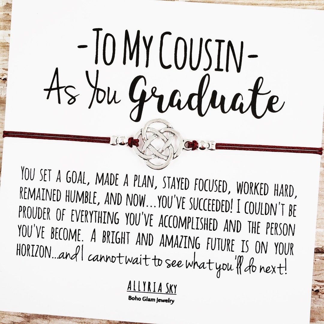 Gift Bracelet With Cousin Graduation Card, Cousin Graduation Gift ...