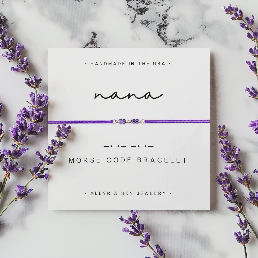 Morse Code "nana" Bracelet and Card, Nana Gift Bracelet, Grandma Bracelet, Grandma Gift, Nana ...