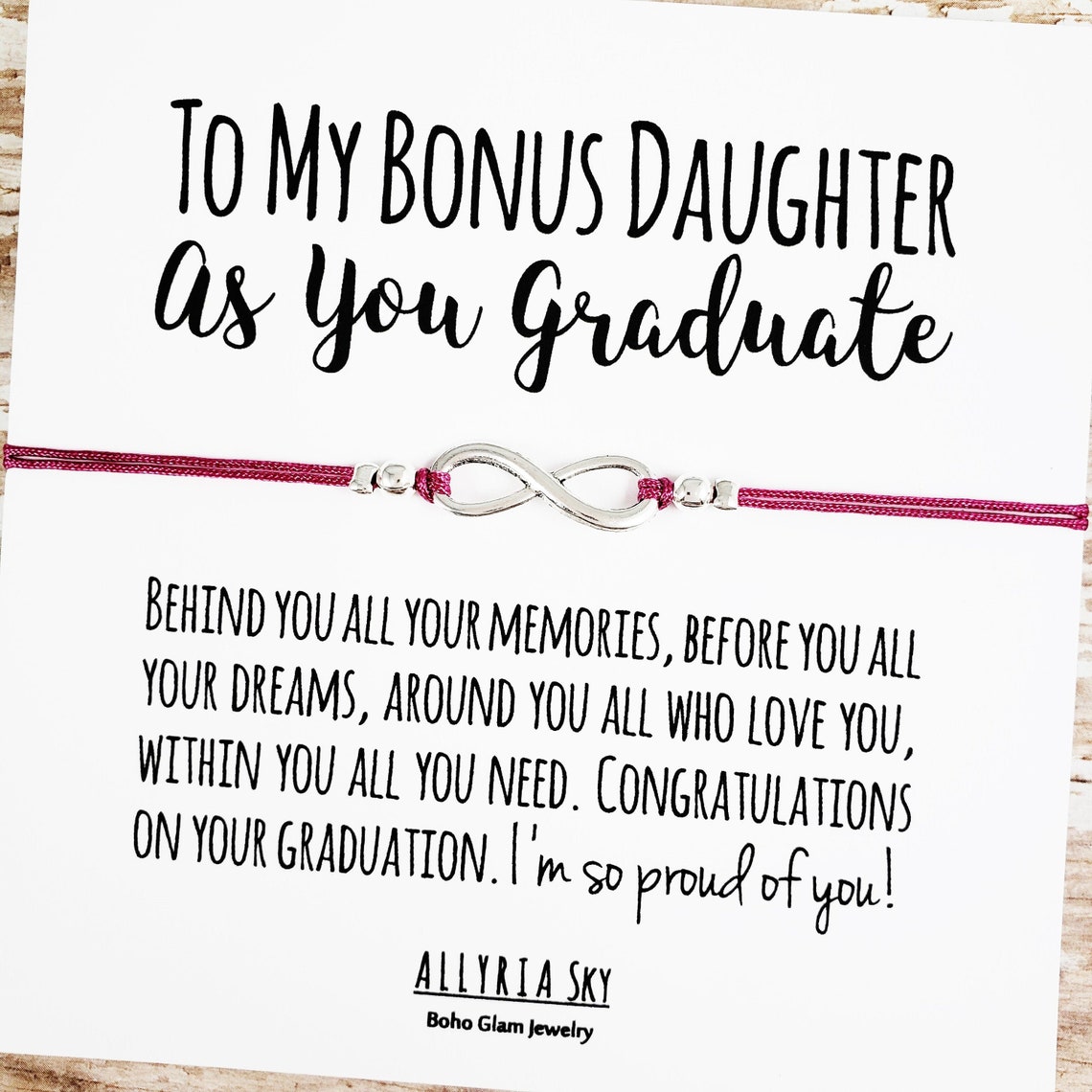 Gift Bracelet With "to My Bonus Daughter" Graduation Card | Bonus ...
