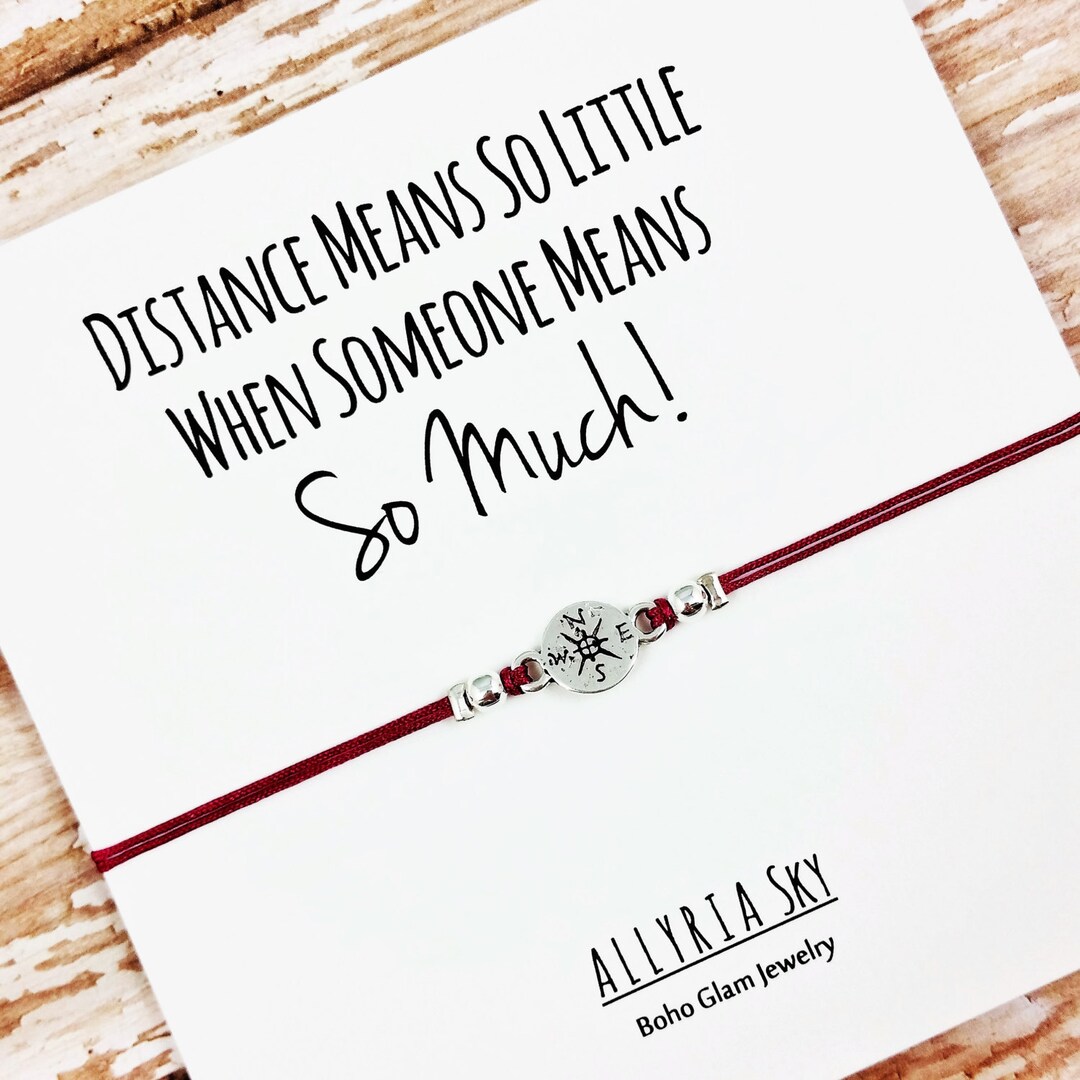 Charm Friendship Bracelet With "distance Means so Little" Card | BFF ...
