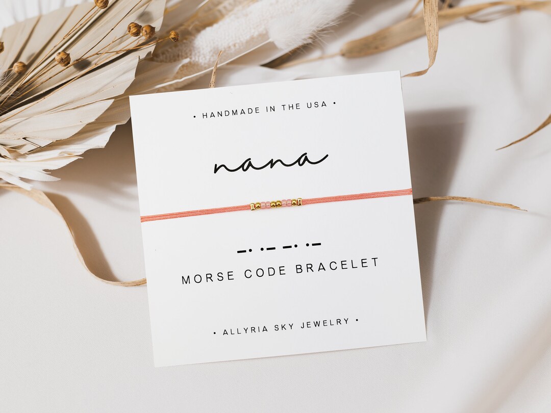 Morse Code nana Bracelet and Card, Nana Gift Bracelet, Grandma Bracelet, Grandma Gift, Nana ...