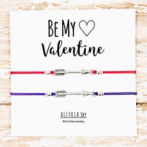 Set of TWO Charm Friendship Bracelets With "be My Valentine" Card ...