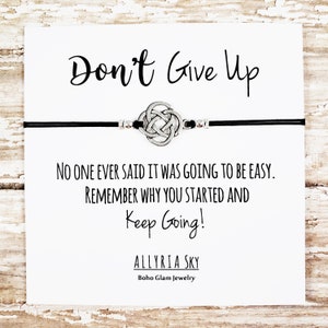 Friendship Bracelet With "don't Give Up" Card | Keep Going ...