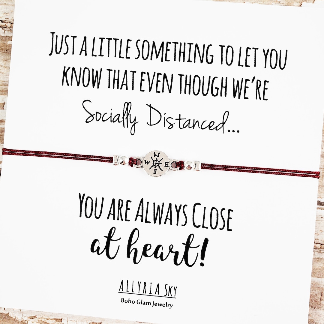 Best Friend Gift Bracelet With Social Distance Card | Miss You ...