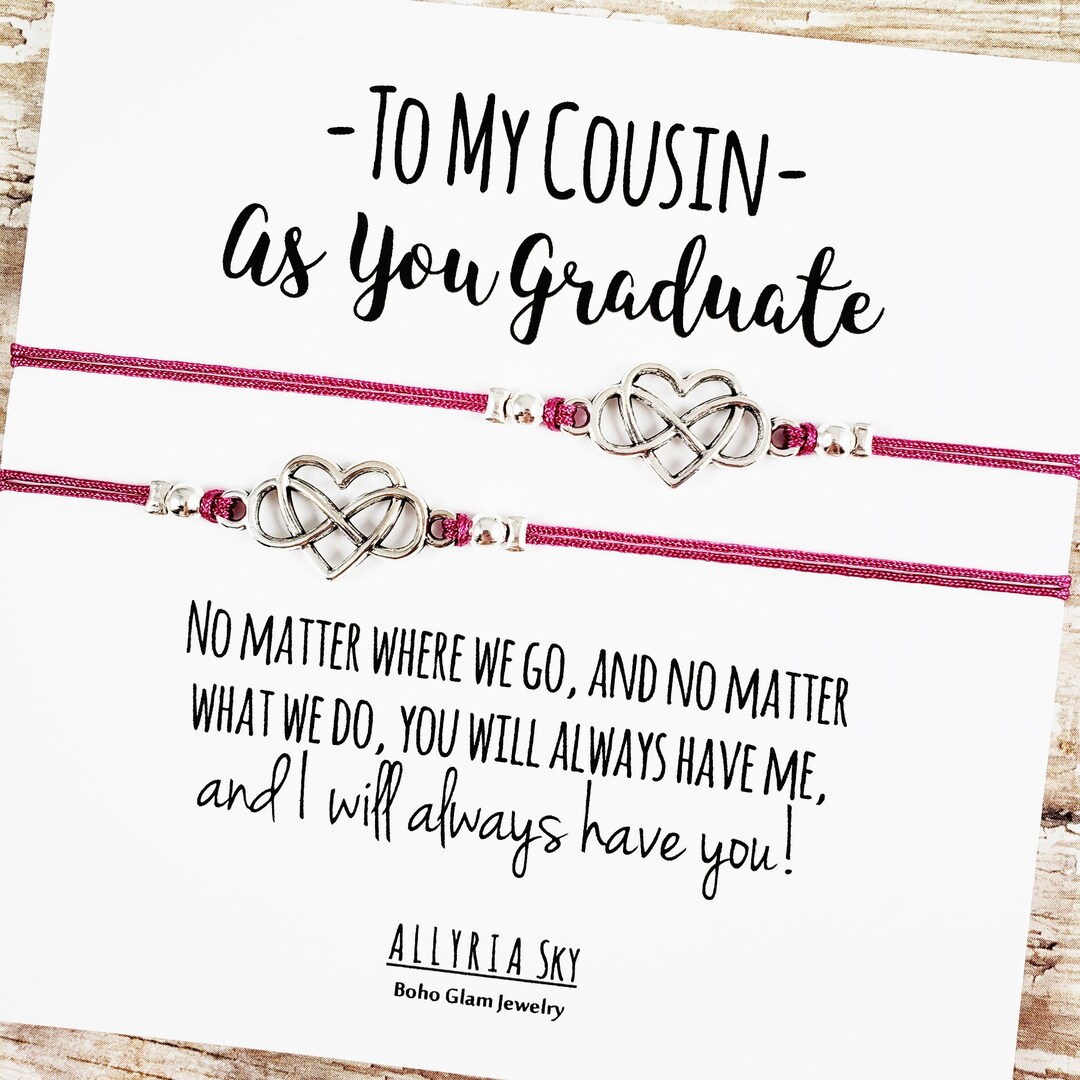 Set of Two Friendship Bracelets With Cousin Graduation Card | Cousin ...