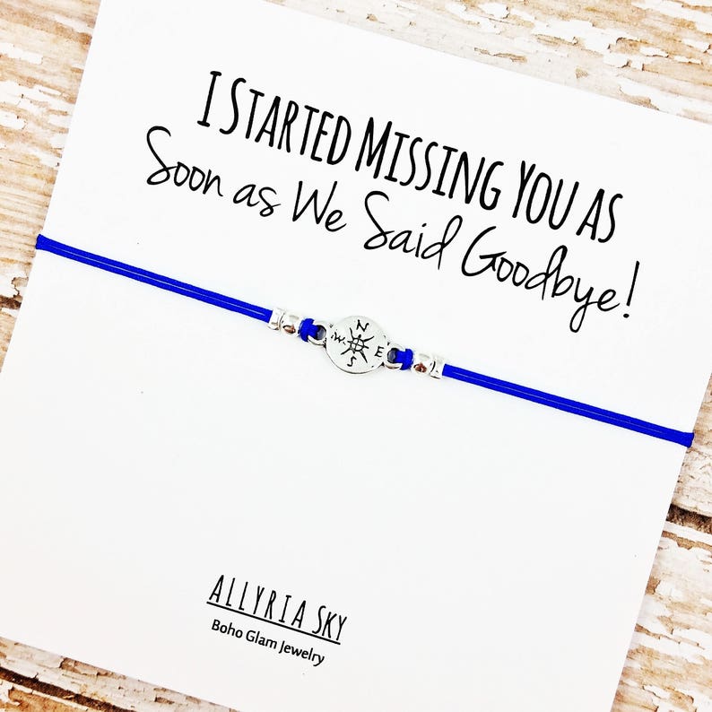 Best Friend Bracelet | Goodbye Gift | Compass Bracelet | I Miss You ...