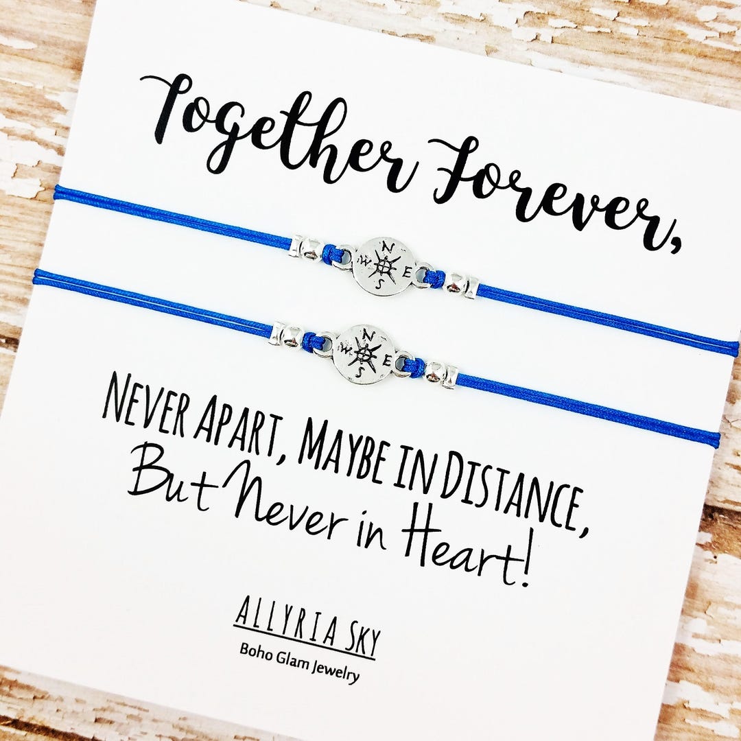 Set of Two Compass Friendship Bracelets With Card | Together Forever ...