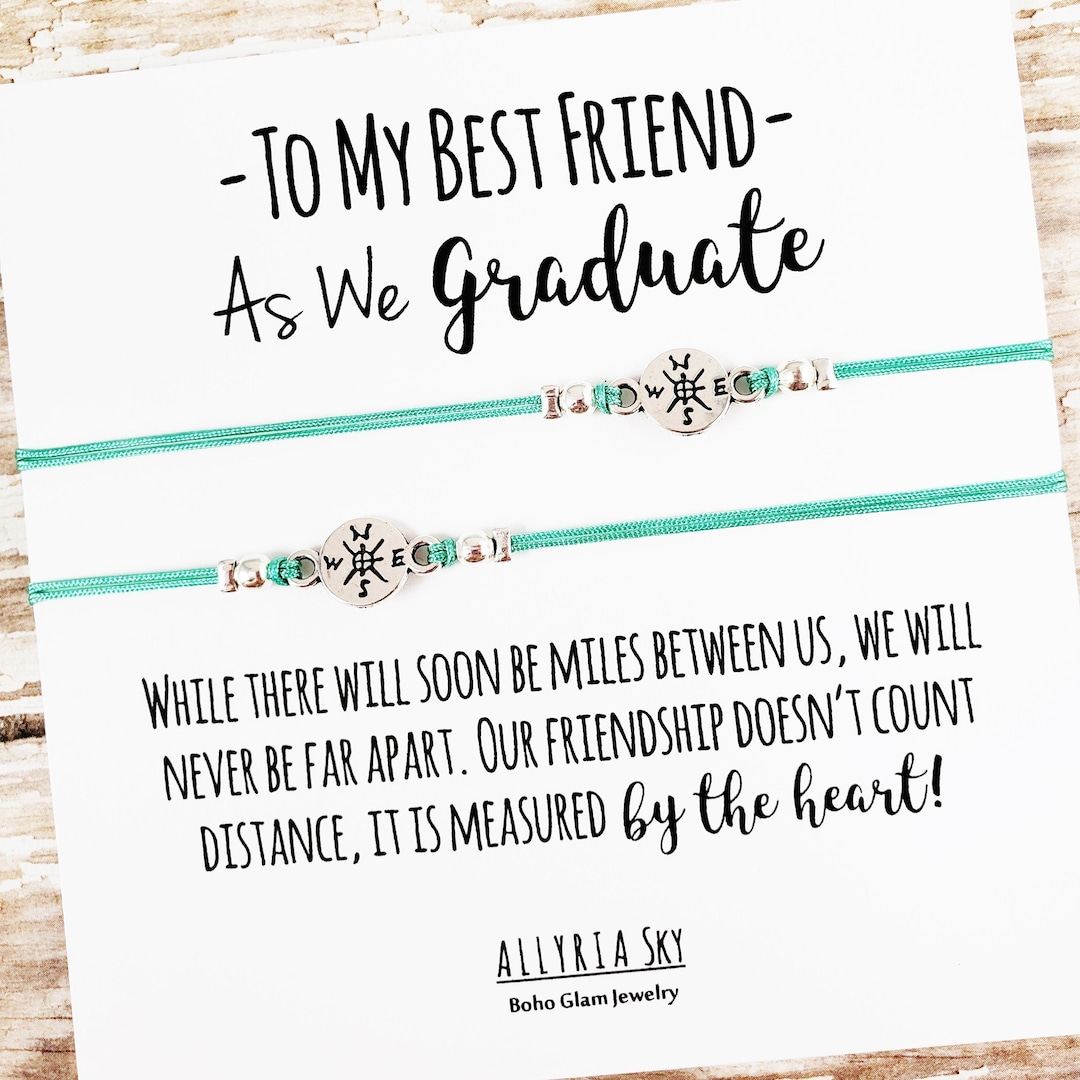 Set of Two Best Friend Bracelets With Graduation Card | BFF, Best ...