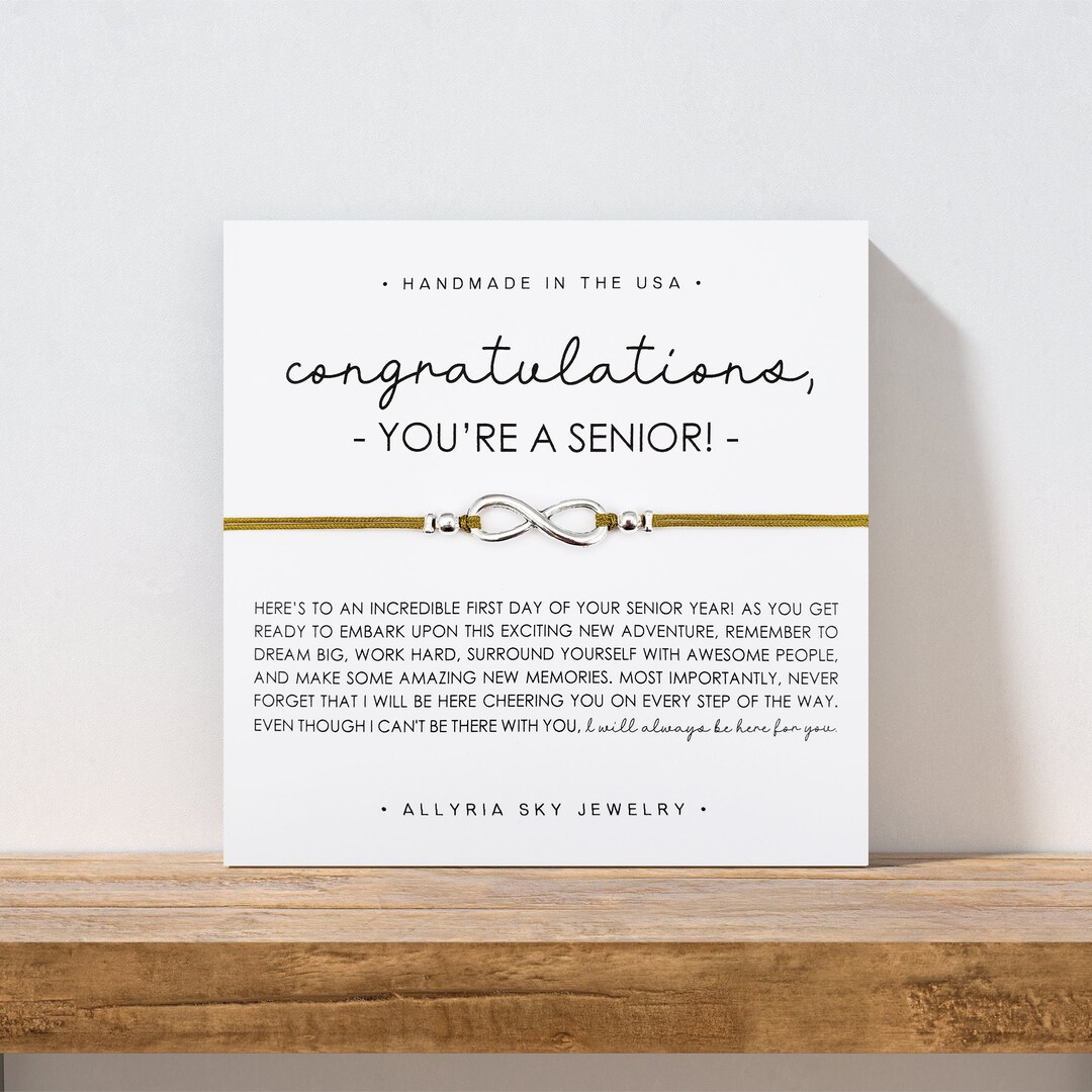 Senior Year Gift, Senior Year Gift Bracelet, Senior Year Card, Back to ...