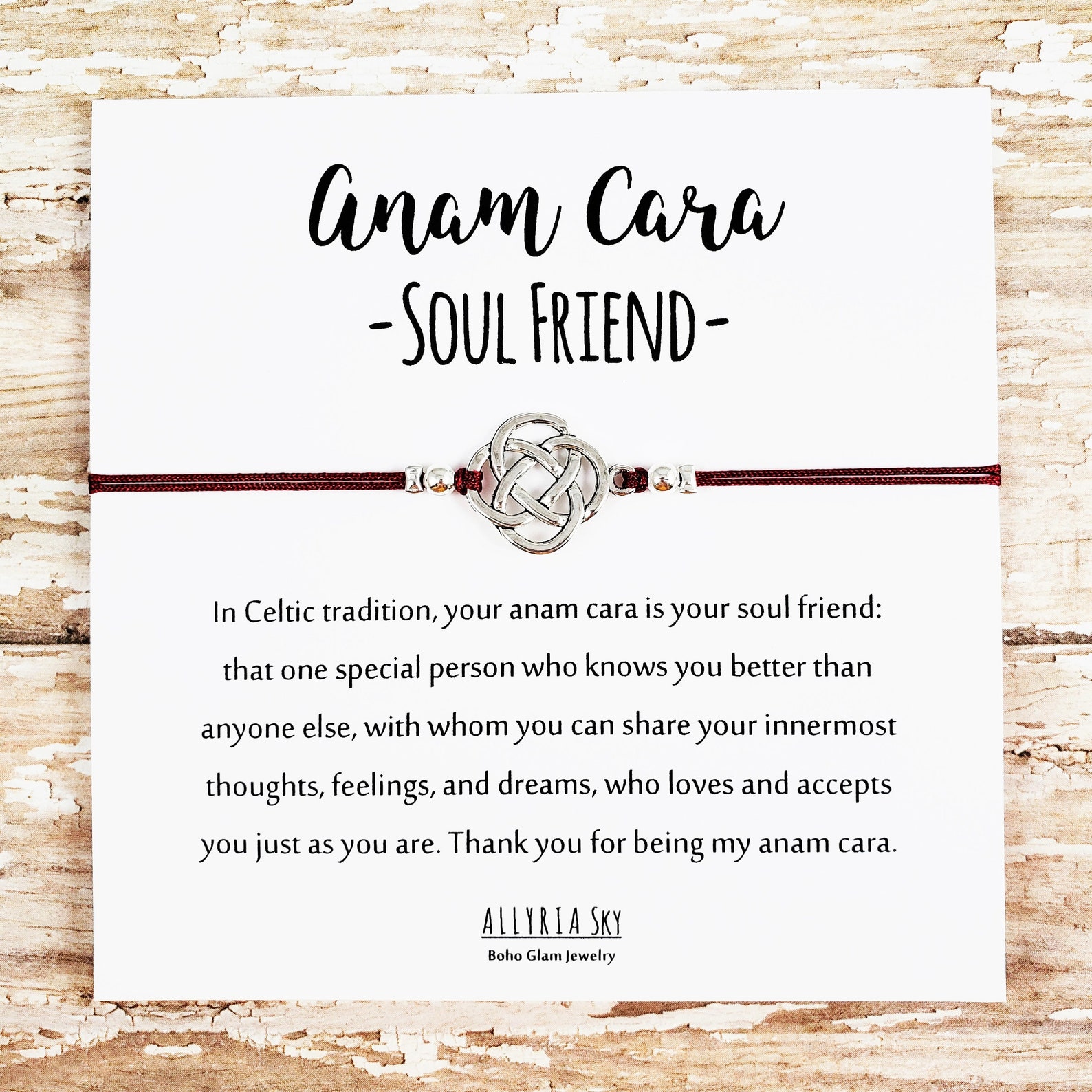 Friendship Bracelet With anam Cara Card Soul - Etsy