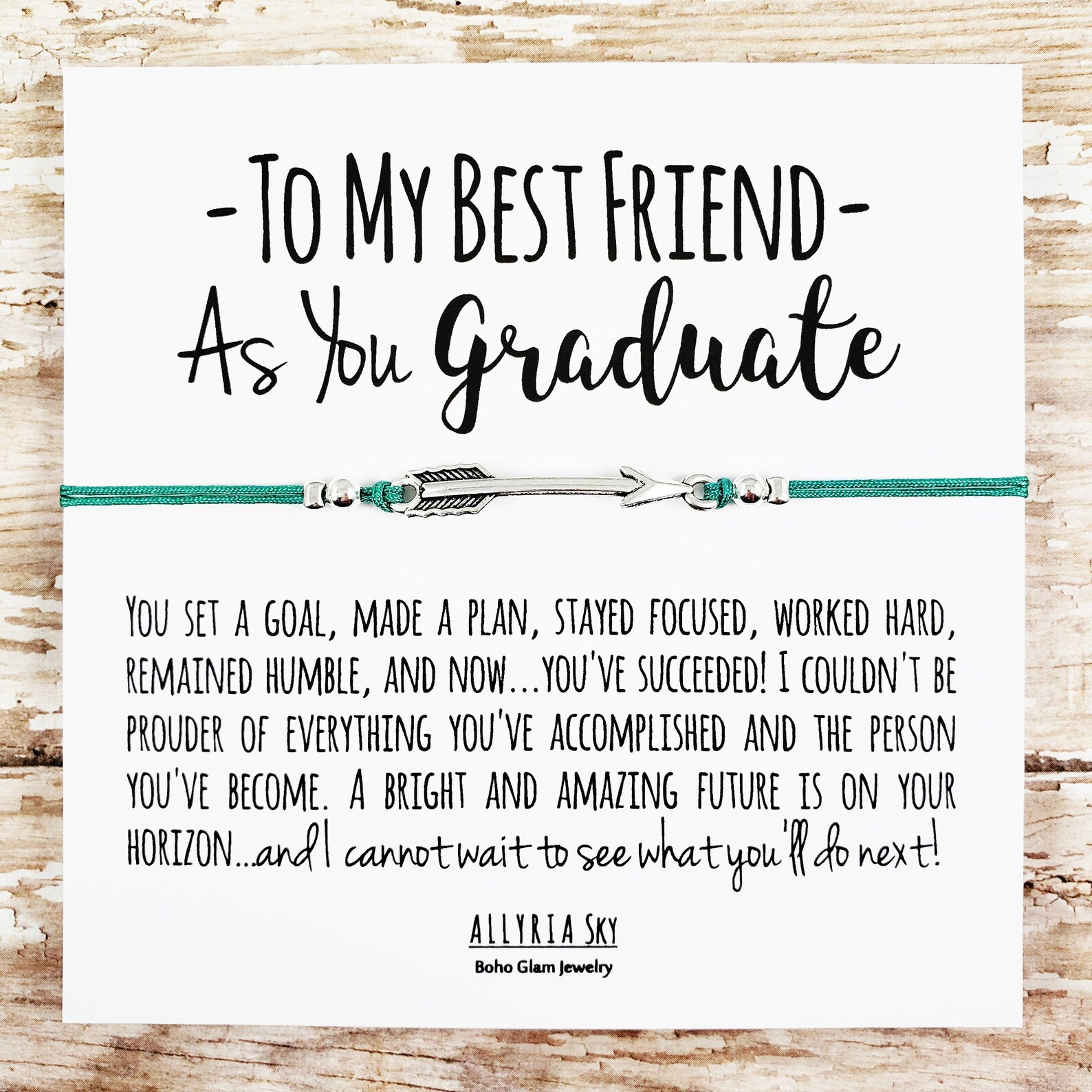 Best Friend Graduation Gift Bracelet and Card, Best Friend Graduation ...