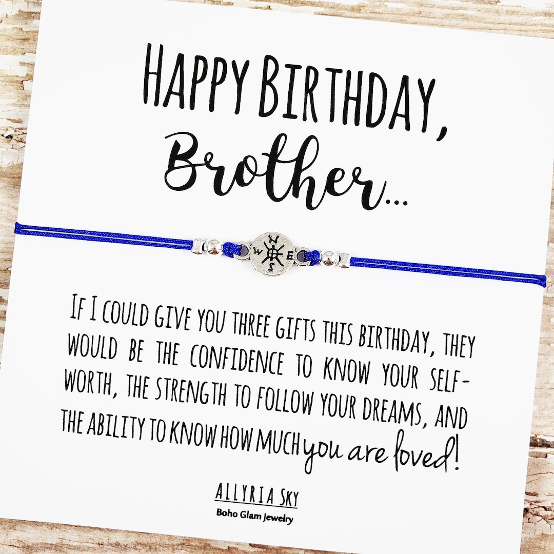 Brother Birthday Gift, Brother Bracelet, Brother Birthday Card, Brother ...