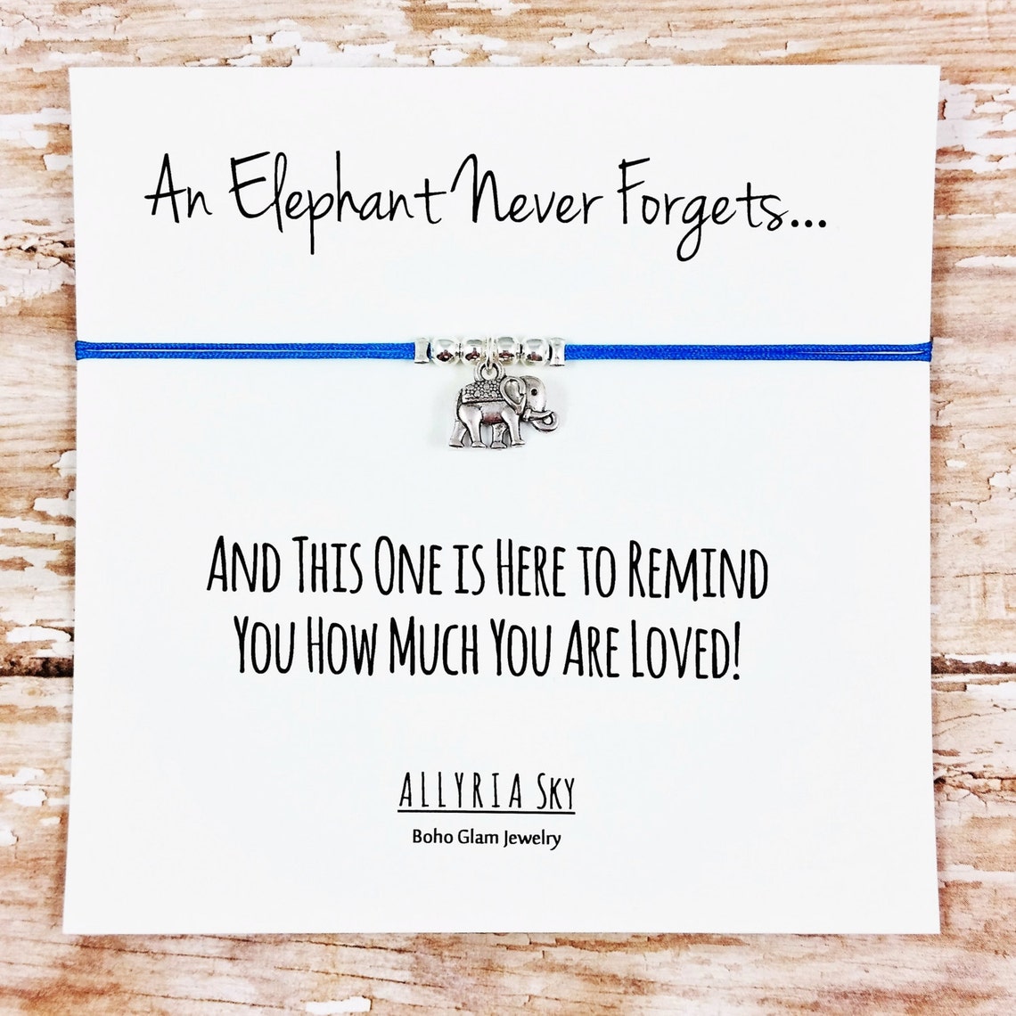 Silver Elephant Friendship Bracelet With Card Best Friend - Etsy