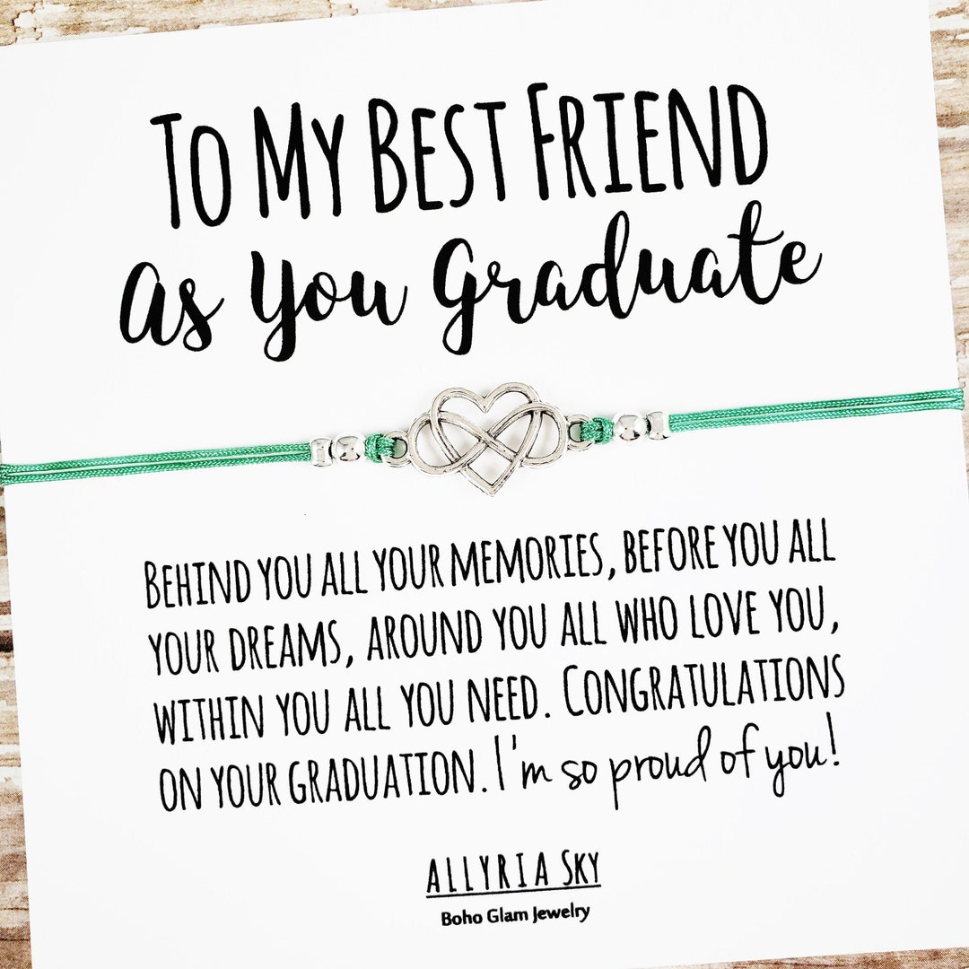 Best Friend Bracelet With Graduation Card | Best Friend Graduation Gift ...