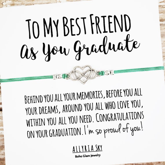 Best Friend Bracelet With Graduation Card Best Friend - Etsy