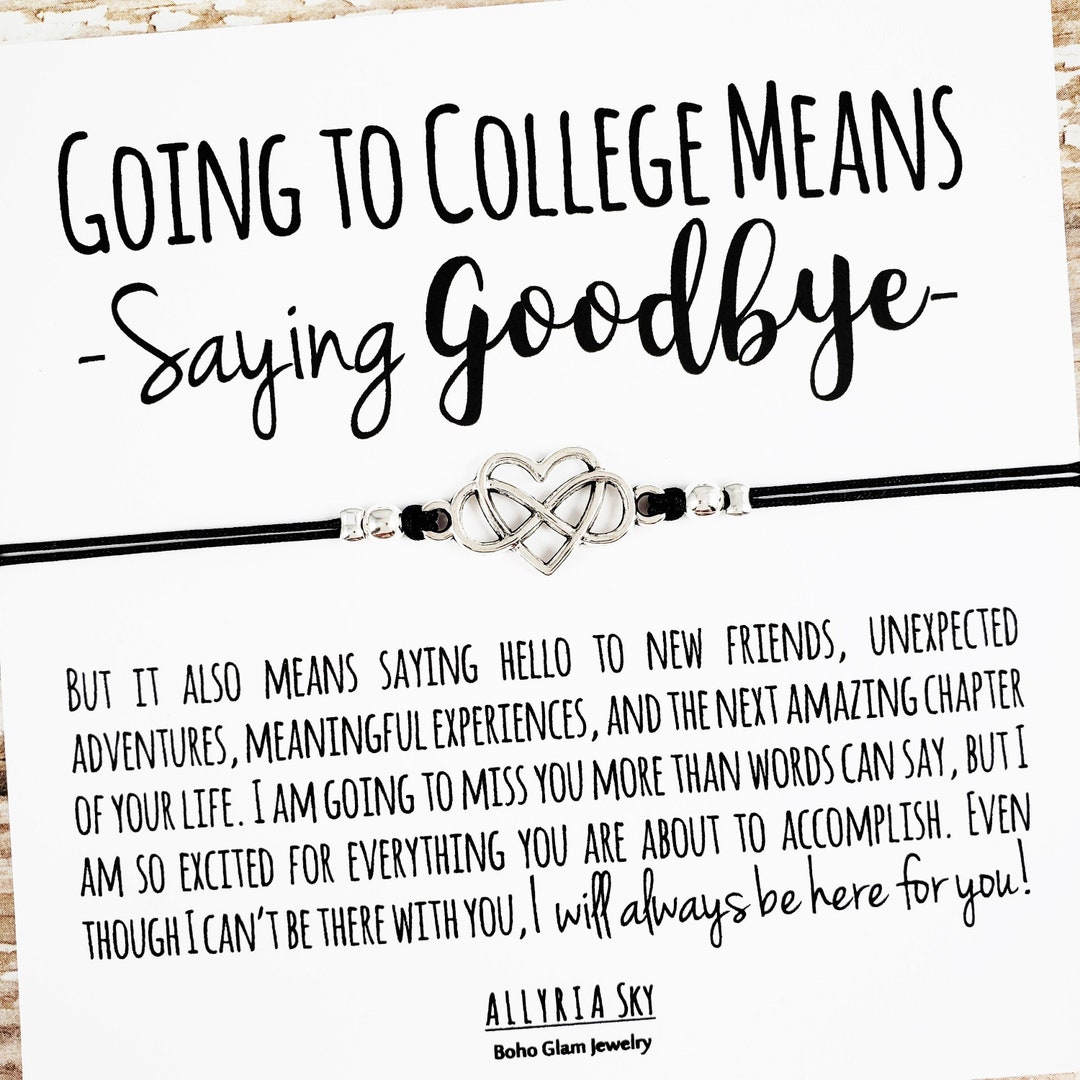 Friendship Bracelet With "going to College" Card | Goodbye, off to ...