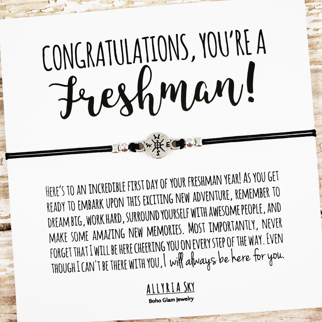 Freshman Year Gift, Freshman Gift Bracelet, Freshman Year Card, Back to ...