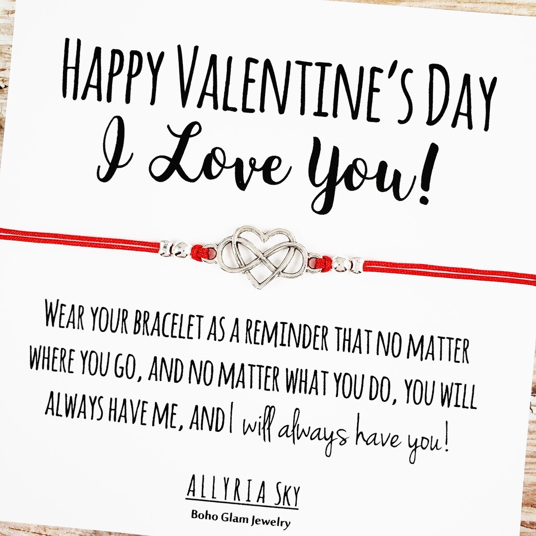 Friendship Bracelet With "happy Valentine's Day I Love You" Card | Best ...